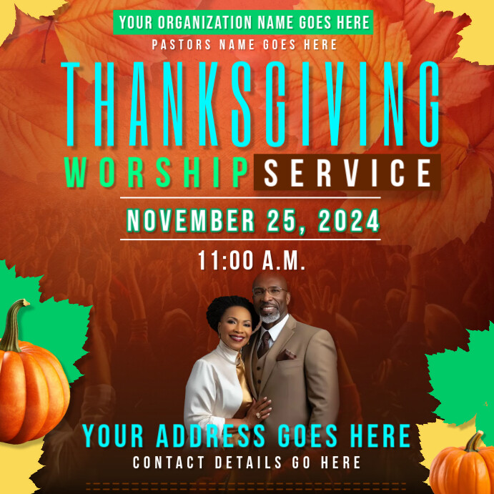 Thanksgiving Service Template | PosterMyWall