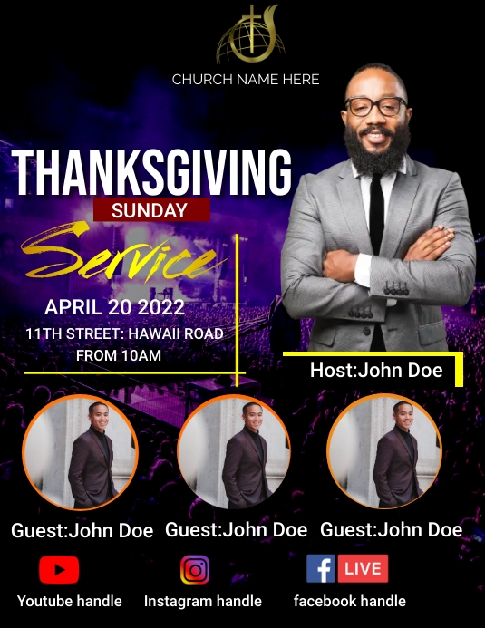 thanksgiving service Template | PosterMyWall