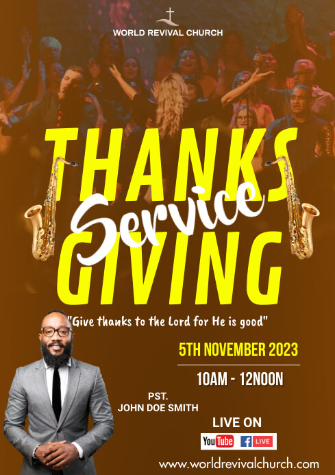 Thanksgiving service Template | PosterMyWall