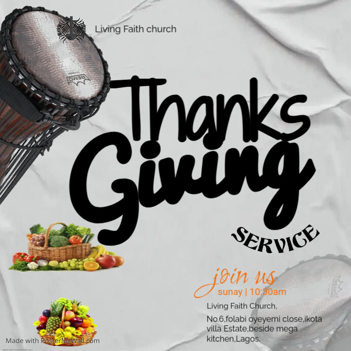 Thanksgiving Service Template | PosterMyWall