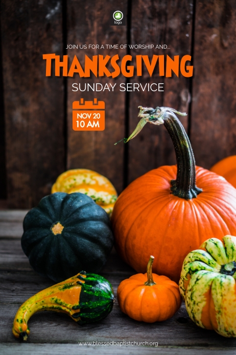 Plantilla de Thanksgiving Service | PosterMyWall