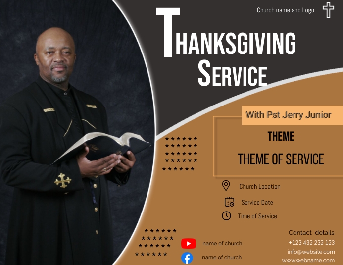 Thanksgiving service Template | PosterMyWall