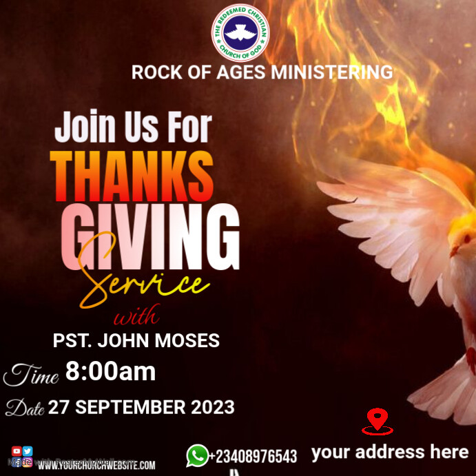 THANKSGIVING SERVICE Template | PosterMyWall