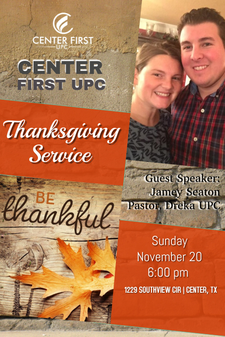 Thanksgiving Service Template | PosterMyWall