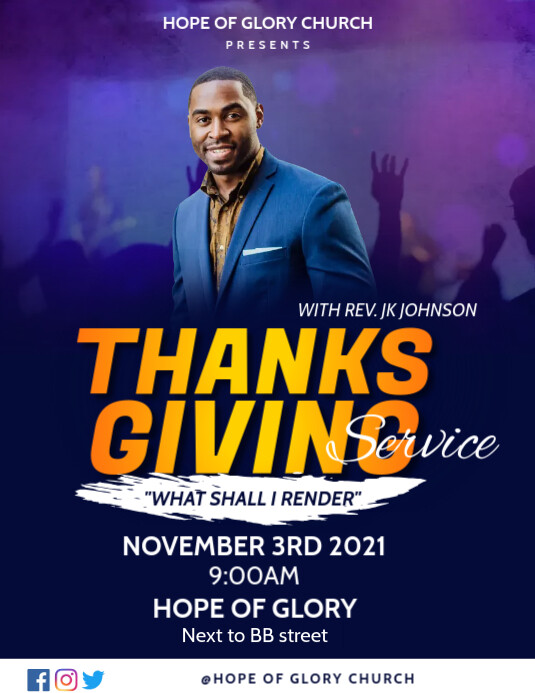 Thanksgiving Service Template | PosterMyWall
