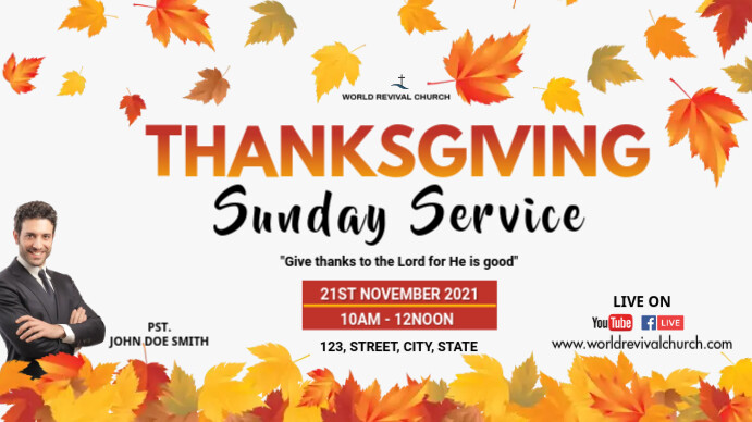 Thanksgiving service Template | PosterMyWall