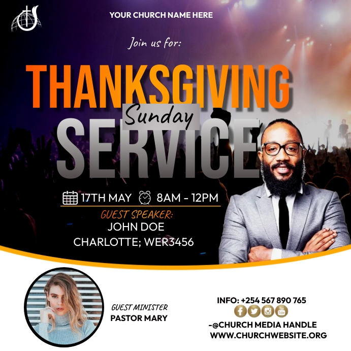 thanksgiving service Template | PosterMyWall