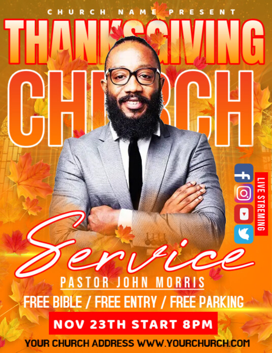 thanksgiving service Template | PosterMyWall