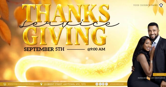 Copy of Thanksgiving service event design template | PosterMyWall