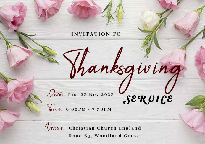 Thanksgiving service flyer Template | PosterMyWall