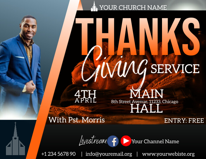 thanksgiving service flyer Template | PosterMyWall