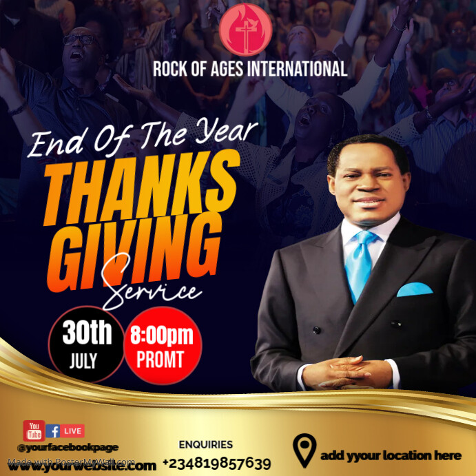 THANKSGIVING SERVICE FLYER Template | PosterMyWall