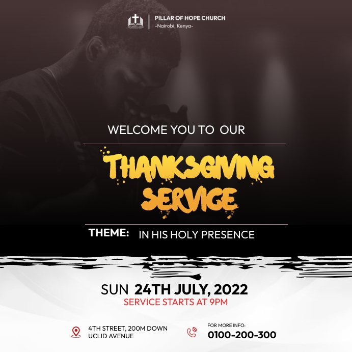 Thanksgiving service flyer Template | PosterMyWall