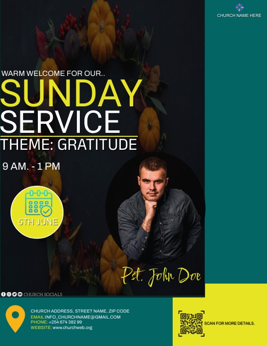 Thanksgiving service flyer Template | PosterMyWall