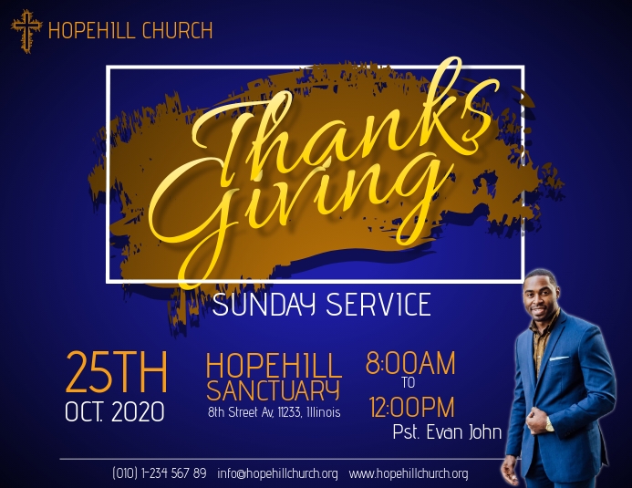 Thanksgiving Service Flyer Template | PosterMyWall