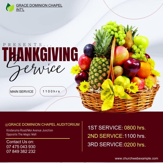 Thanksgiving service poster Template | PosterMyWall