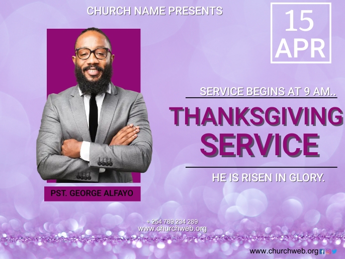 Thanksgiving service poster Template | PosterMyWall