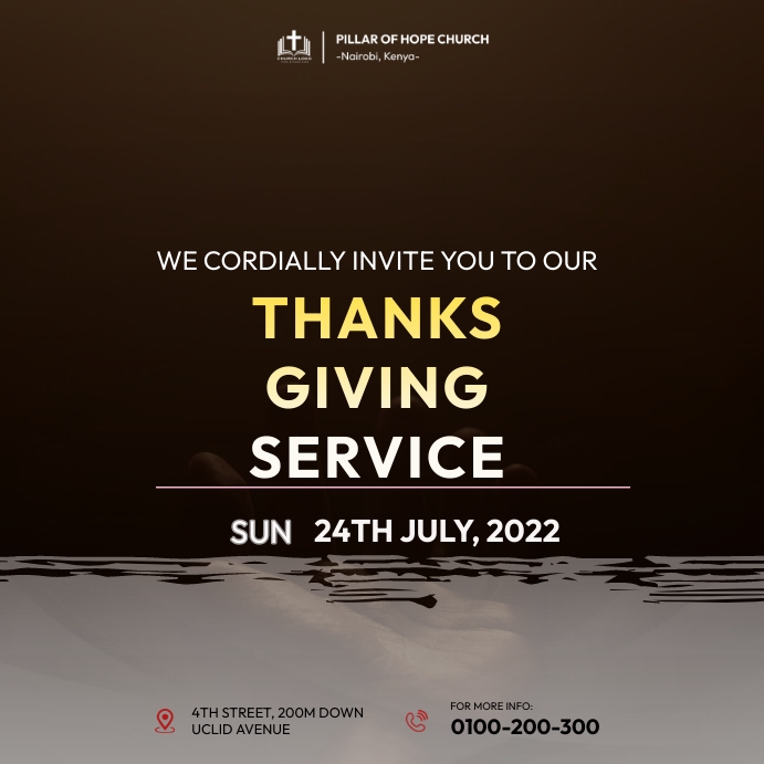 Thanksgiving service template | PosterMyWall