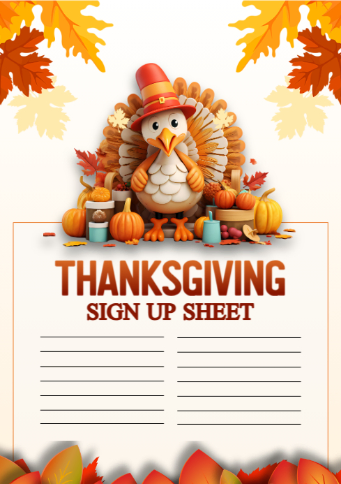Copy of thanksgiving sign up sheet | PosterMyWall