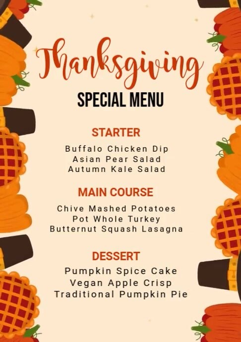 Thanksgiving Special Menu Template | PosterMyWall
