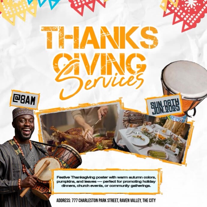 Thanksgiving Sunday Collage Poster Design Template | PosterMyWall