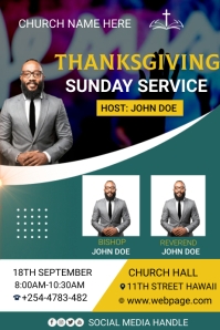 thanksgiving sunday service Template | PosterMyWall