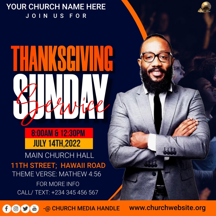 thanksgiving sunday Template | PosterMyWall