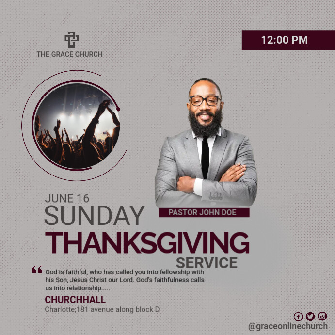 thanksgiving sunday Template | PosterMyWall
