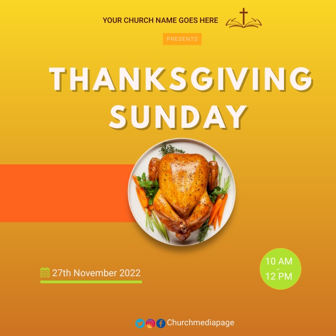Thanksgiving Sunday Template | PosterMyWall