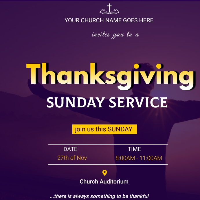 Thanksgiving Sunday Template | PosterMyWall