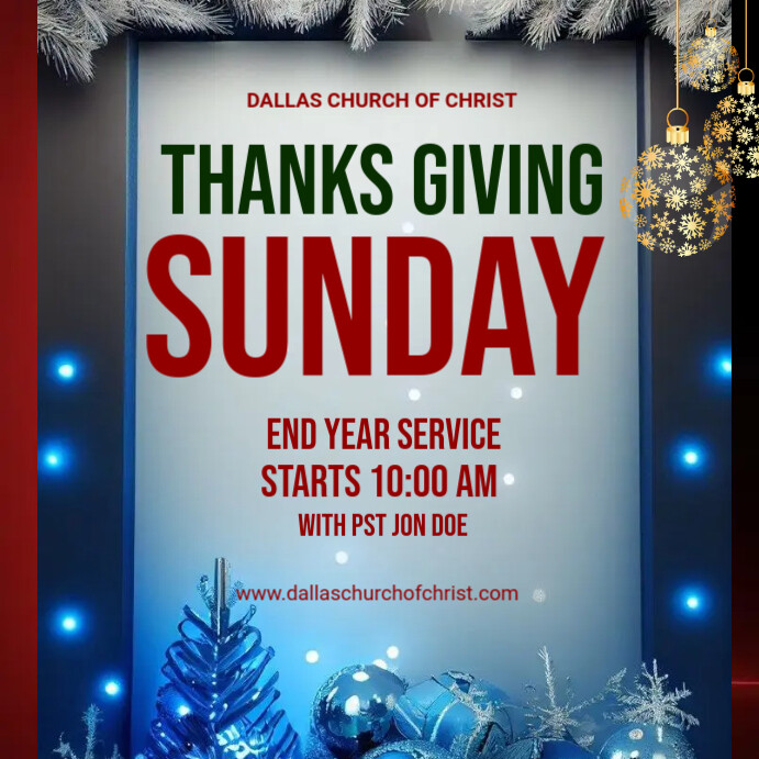 Thanksgiving sunday Template | PosterMyWall