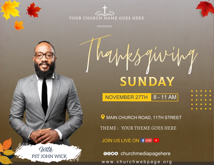 Thanksgiving Sunday Template | PosterMyWall