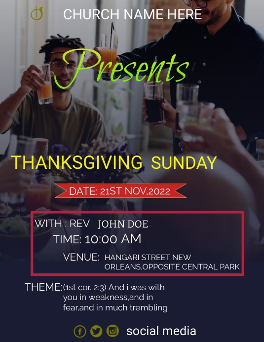 thanksgiving sunday Template | PosterMyWall