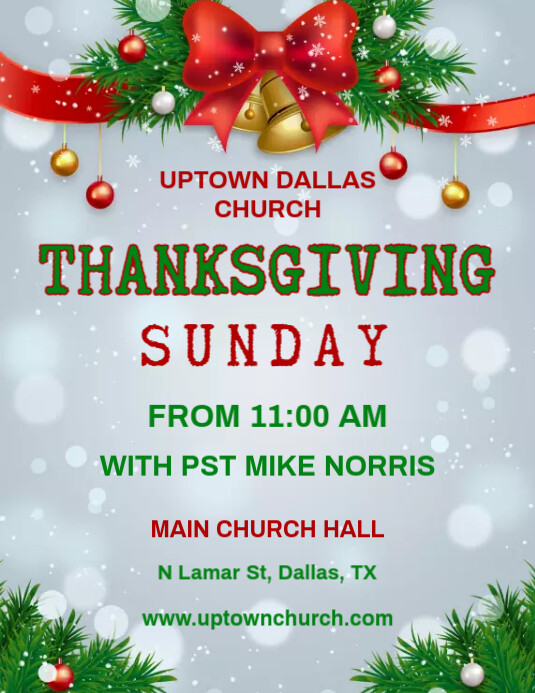THANKSGIVING SUNDAY Template | PosterMyWall