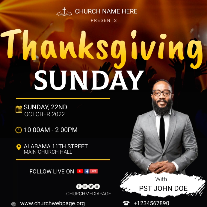 Thanksgiving Sunday Template | PosterMyWall