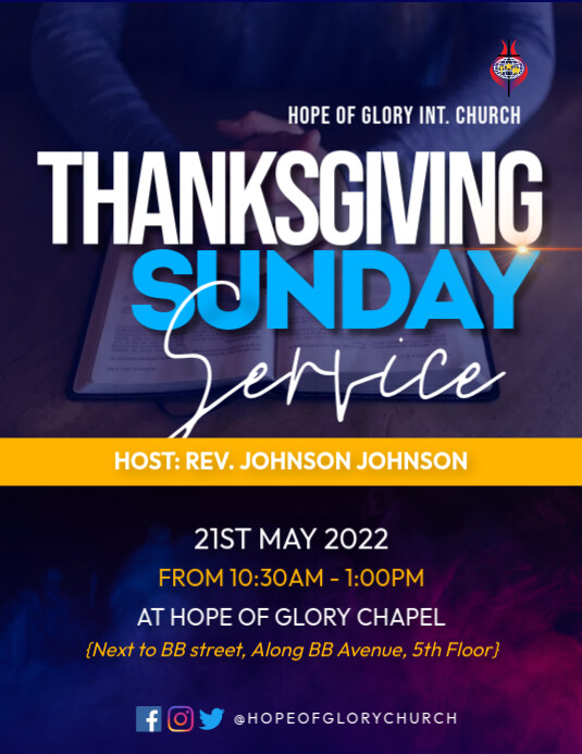 Thanksgiving Sunday Template | PosterMyWall