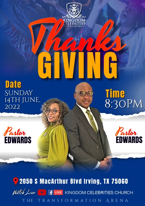 thanksgiving Sunday service (1) Template | PosterMyWall