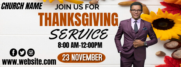 Thanksgiving Sunday service design template | PosterMyWall