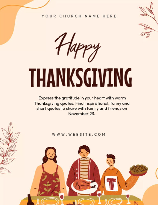 thanksgiving sunday service Template | PosterMyWall