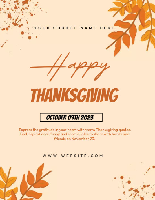 thanksgiving sunday service Template | PosterMyWall
