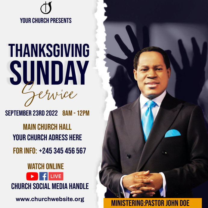 thanksgiving sunday service Template | PosterMyWall
