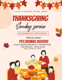 thanksgiving sunday service Template | PosterMyWall