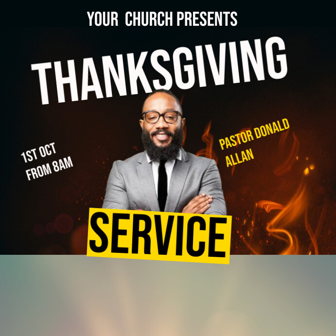 Thanksgiving sunday service Template | PosterMyWall