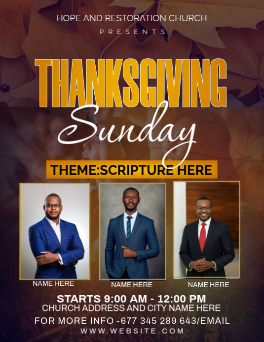 Thanksgiving sunday service Templat | PosterMyWall