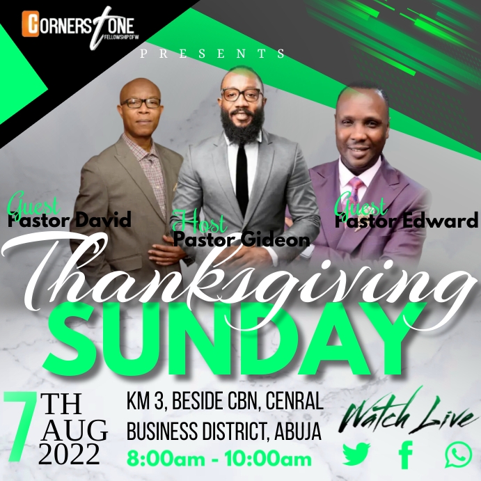 thanksgiving Sunday service Template | PosterMyWall