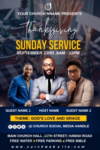 thanksgiving sunday service Template | PosterMyWall