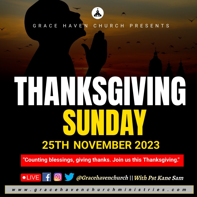 Thanksgiving sunday service poster | PosterMyWall