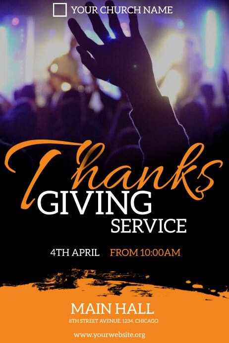 thanksgiving sunday service poster Template | PosterMyWall