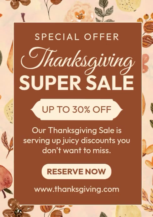 Thanksgiving Super Sale Template | PosterMyWall