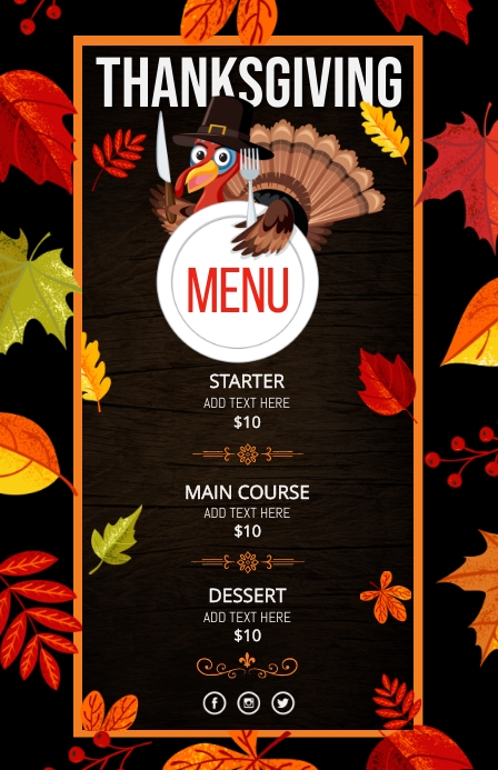 Plantilla de Acción de Gracias | PosterMyWall